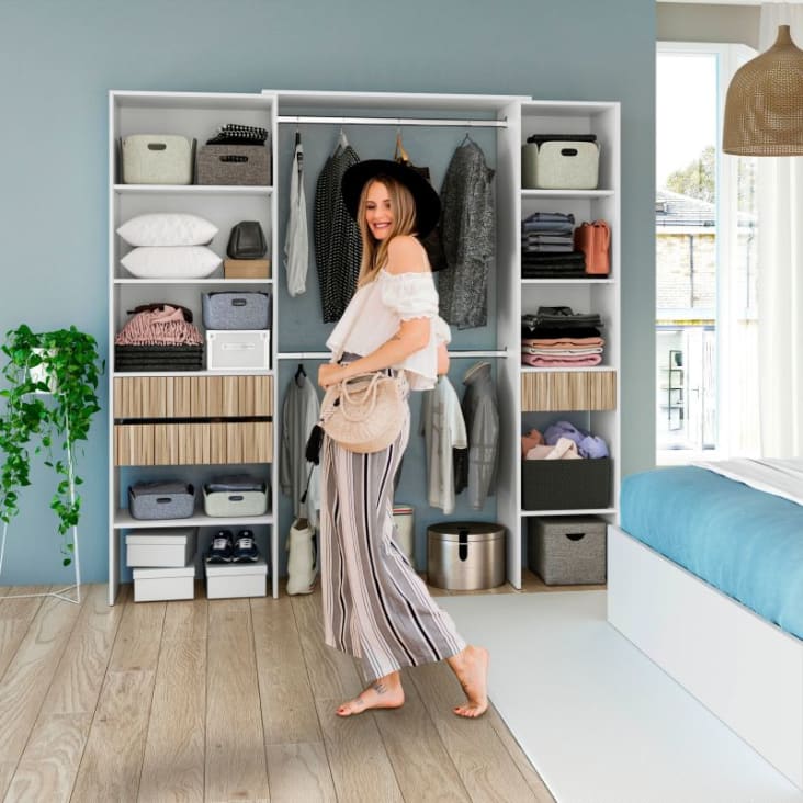 Armario vestidor ethna melamina, blanco artik, x 187 x 40 | Maisons du ...