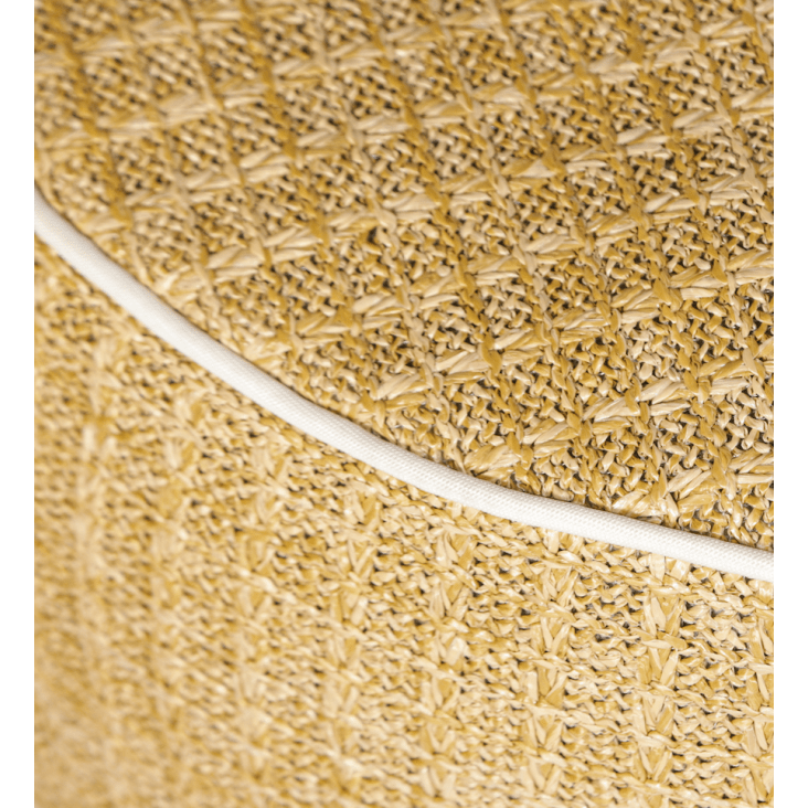 Outdoor Pouf im Raphia Look Rund 53x23cm