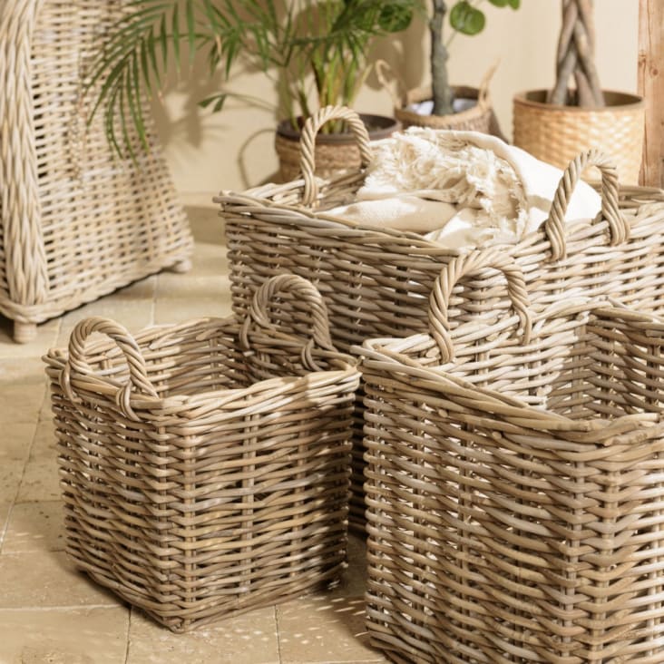 Panier Osier Panier Cadeau KADAX En Osier - 3 Tailles Naturel/blanc ...