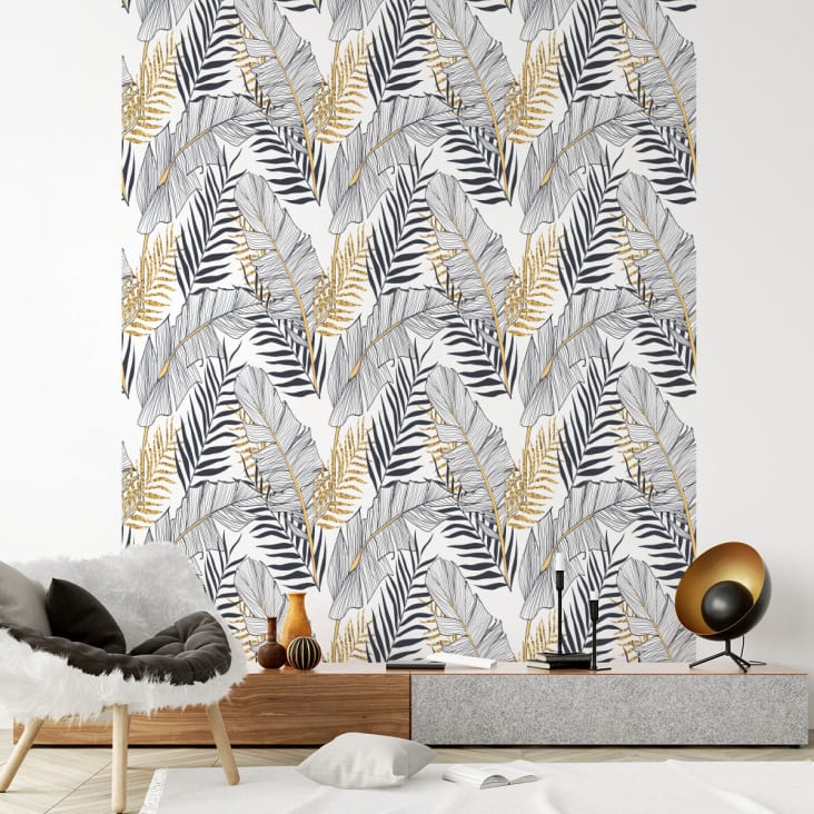 Papier Peint feuilles de palmier chic 300x60cm | Maisons du Monde