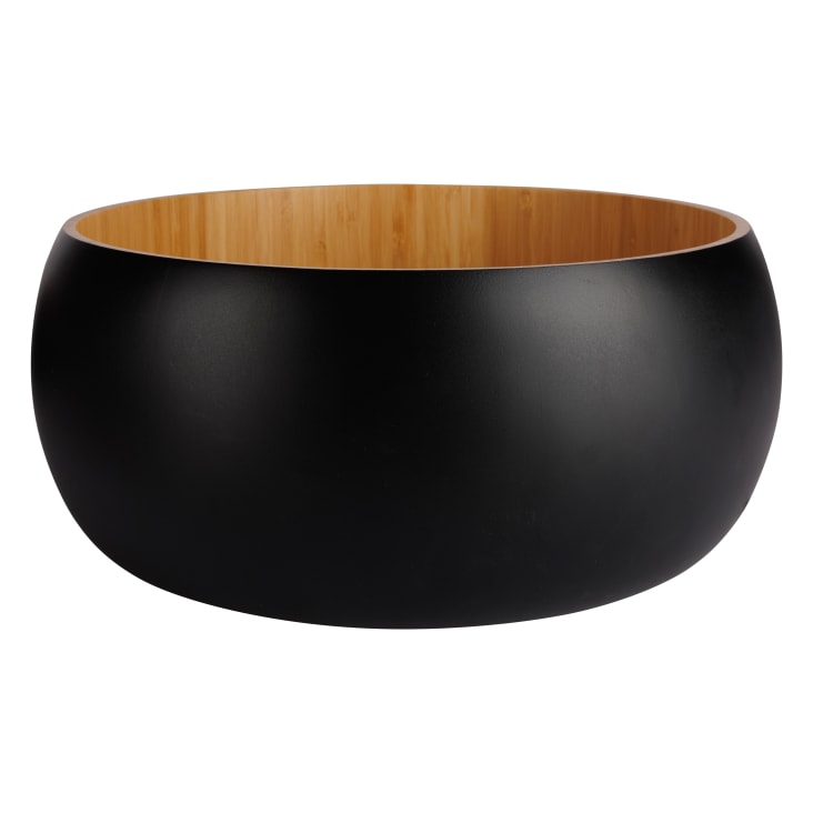 Saladier en Bambou, noir, D 30,5xh12 cm Black & wood | Maisons du Monde
