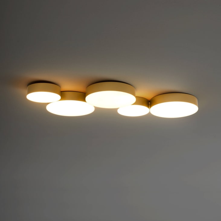Plafonnier en métal et pvc Doré 53 cm Skavi | Maisons du Monde