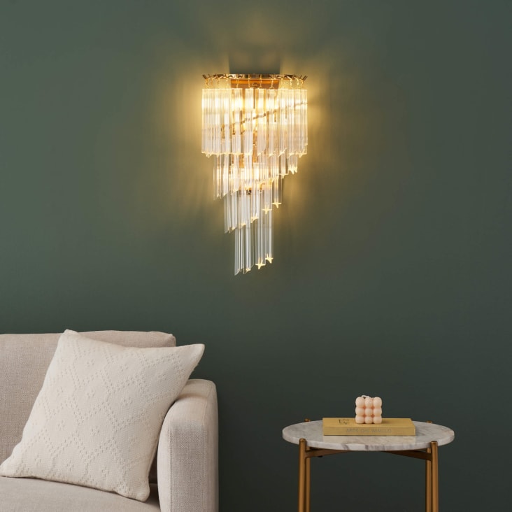 Applique en verre Transparent et doré 52 cm Zephia | Maisons du Monde