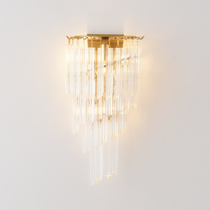 Applique en verre Transparent et doré 52 cm Zephia | Maisons du Monde