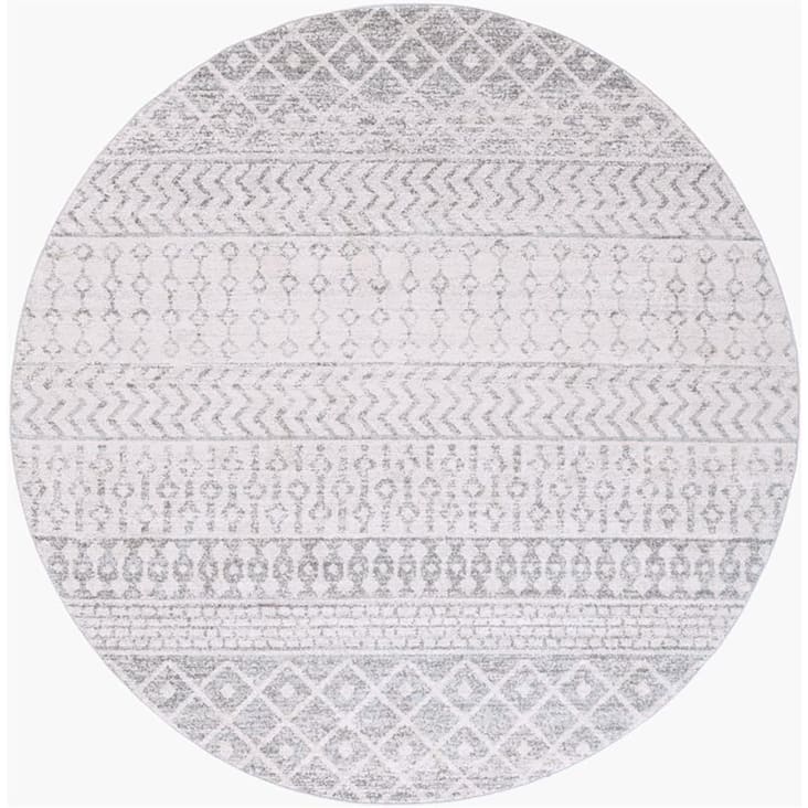 Tappeto Rotondo Scandinavo Boho Grigio/Bianco Ø 160 Mila | Maisons du Monde