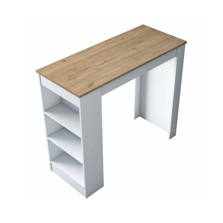 Table fixe effet bois beige, blanc 120x50 cm Assan | Maisons du Monde