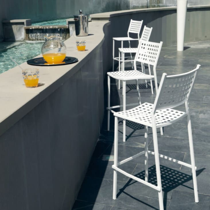 Taburete alto de jardín de metal rojo 44x51 cm 107h Alice | Maisons du Monde