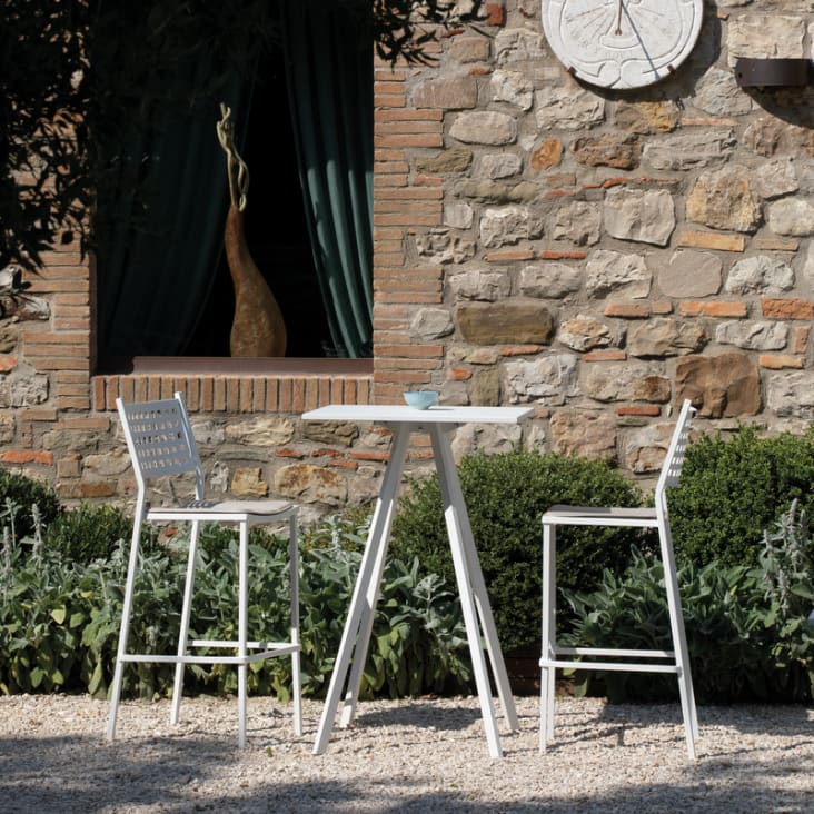 Taburete alto de jardín de metal negro 44x51 cm 107h Alice | Maisons du Monde