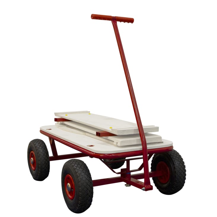 Bollerwagen aus Holz mit Luftreifen 94x61x97cm, rot Billy | Maisons du ...