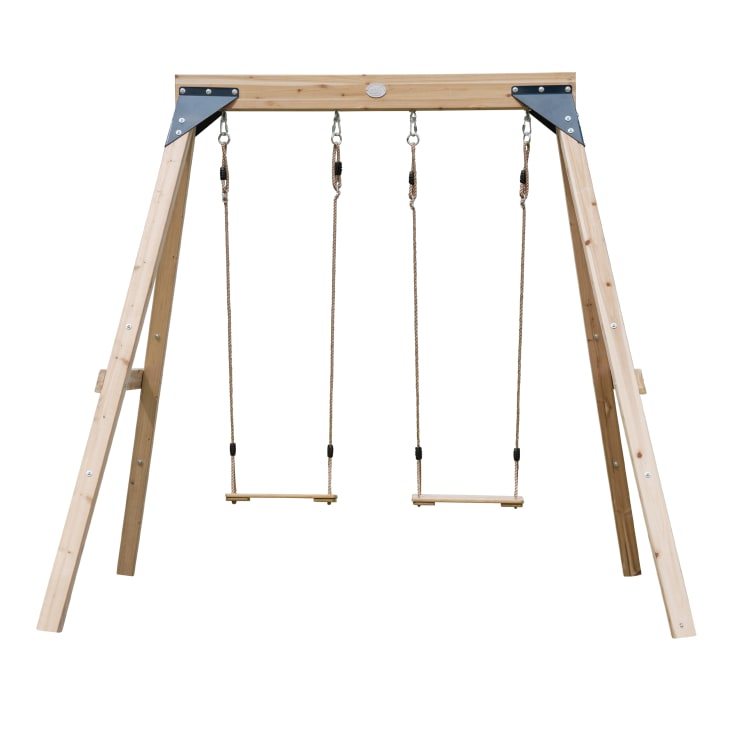 Balançoire double avec support en bois FSC, marron Yuna | Maisons du Monde