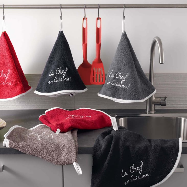 Essuie-main rond noir Douceur d'intérieur | Maisons du Monde