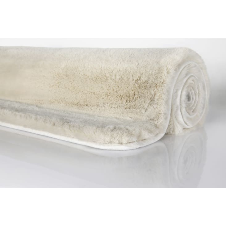 Tapis de bain doux tufté beige Ø 90 Emil | Maisons du Monde