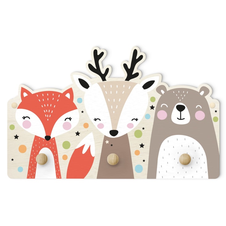 Kindergarderobe Holz - Süße Waldtiere, pastell 40 x 25 cm | Maisons du ...