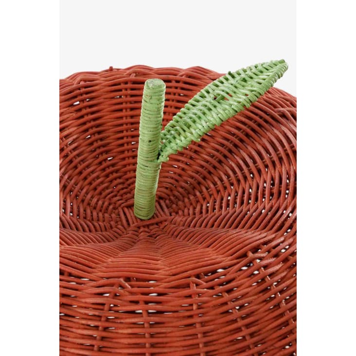 Roter Korb mit Deckel aus Ratan in Form eines Apfels H48 Lid | Maisons ...