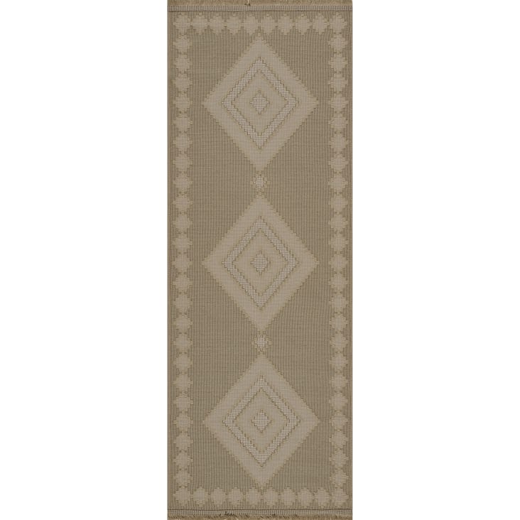 Tapis de Couloir Bohème en Jute Lavable en Machine Beige/Ivoire 80x220 Keyuri | Maisons du Monde
