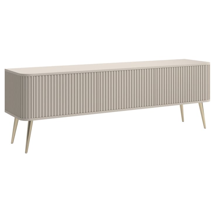 TV-Lowboard, greige mit goldenen Metallbeinen 163 cm Ovarlo | Maisons ...