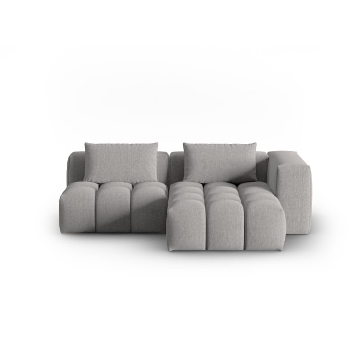 Sofá esquinero modular 3 plazas de tejido estructural beige oscuro ...
