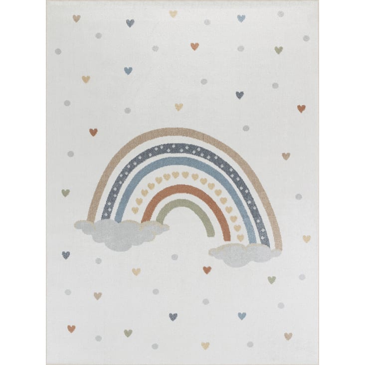 Tapis Enfant Lavable en Machine Arc-en-Ciel Multicolore/Orange 140x200 ...