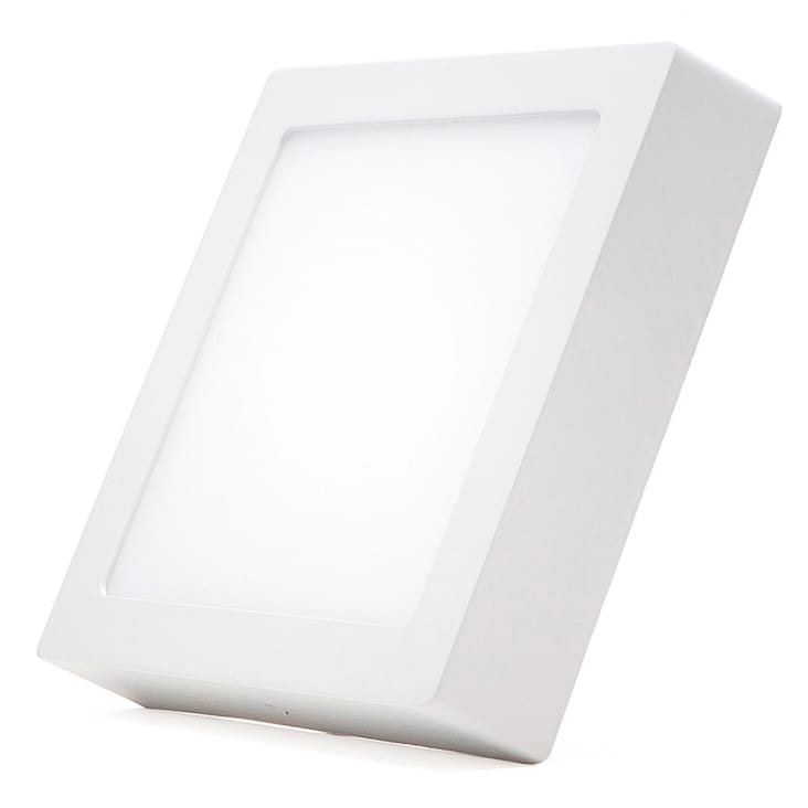 Plafoniera soffitto quadrata led 18w luce 6000K alluminio bianco 23cm ...