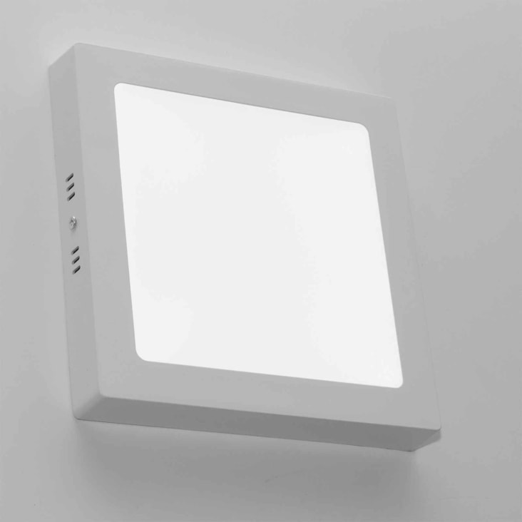Plafoniera LED soffitto quadrata luce 3000K 25W alluminio bianco 30cm ...