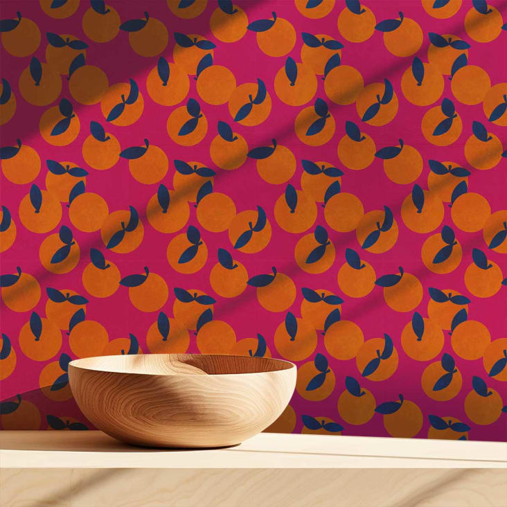 Papel pintado naranjas pop 52x1000cm | Maisons du Monde