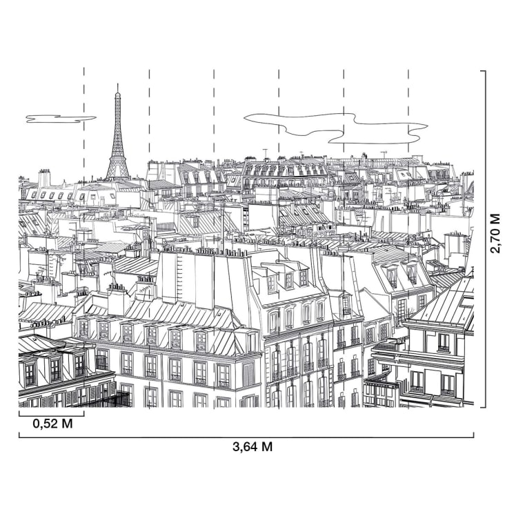 Papier peint les toits de Paris 364x270 cm | Maisons du Monde