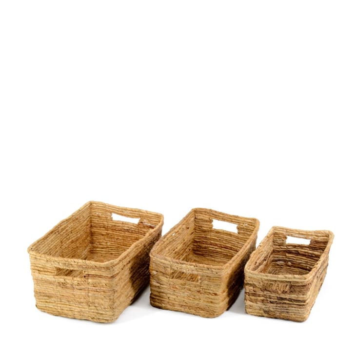 Set 3 cestas banano beige d. 35 cm Davos | Maisons du Monde