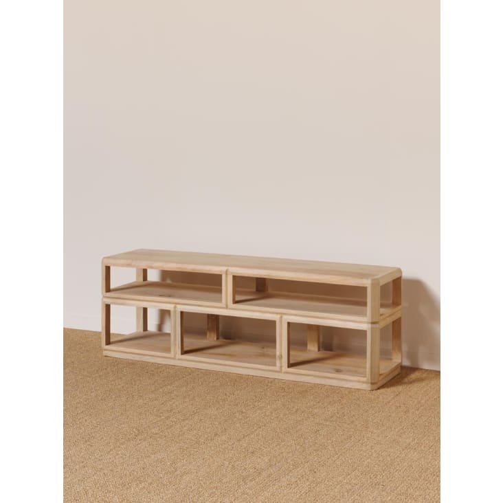 Étagère basse 2 étages en bois clair Jill | Maisons du Monde