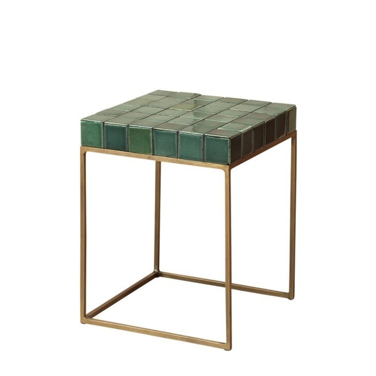 Table d'appoint en métal vert Porto | Maisons du Monde