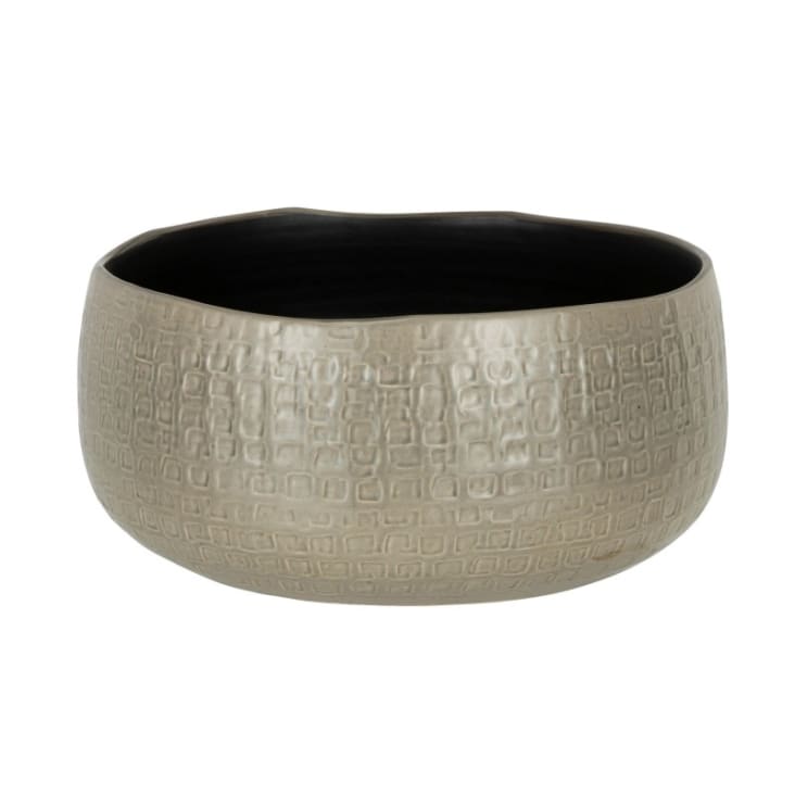 Cache-pot bas à motifs en céramique gris clair 32x32x15cm | Maisons du ...