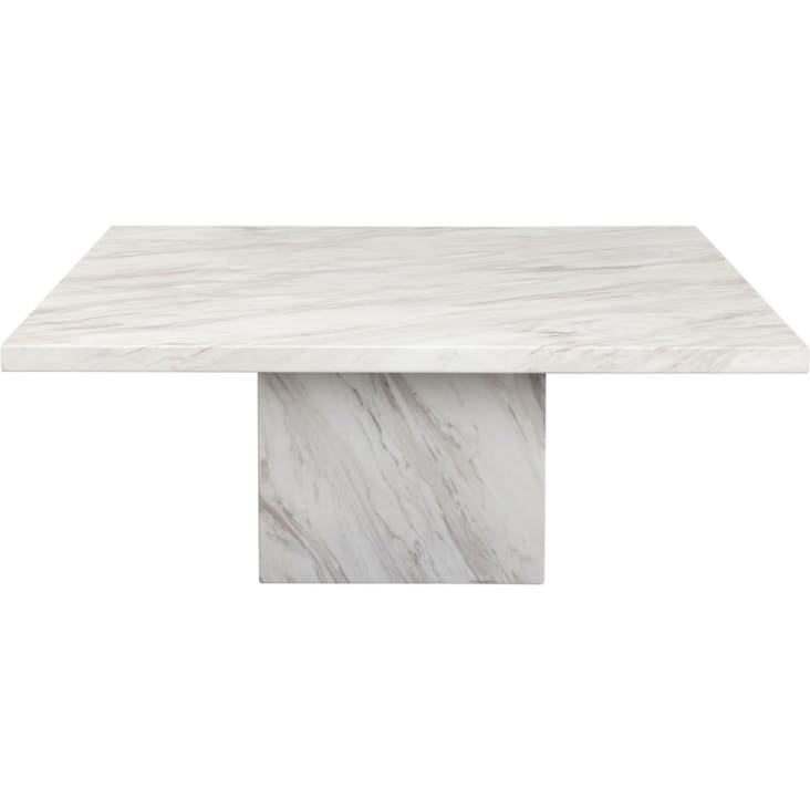 Couchtisch aus Marmor und Holz, weiß, 100x100cm Artistico marble ...