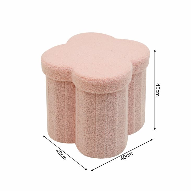 Puf de almacenamiento plegable de tela rosa | Maisons du Monde