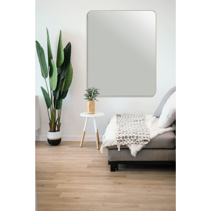 Espejo rectangular marco metálico oro | Maisons du Monde