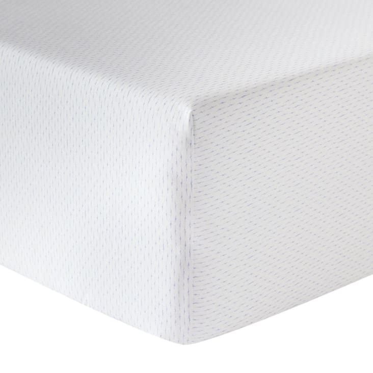 Drap housse percale blanc 200x200 cm Charme | Maisons du Monde
