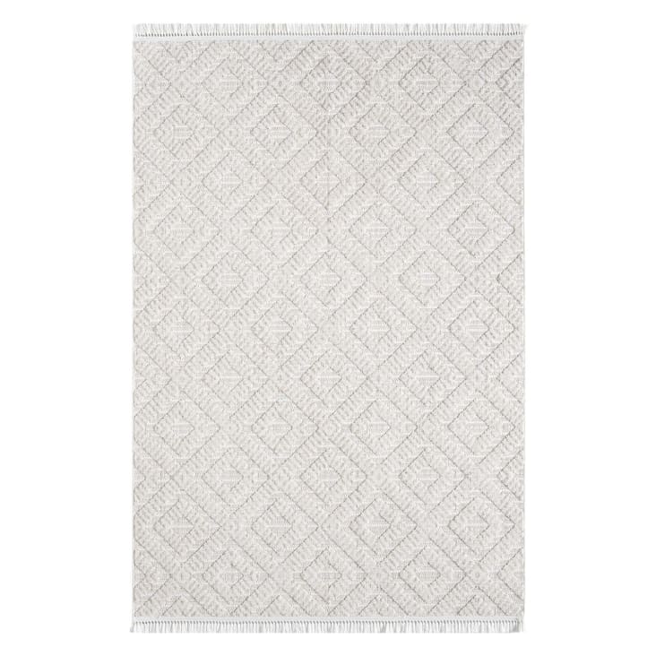 Tapis relief à franges, crème 120x170cm Layne | Maisons du Monde