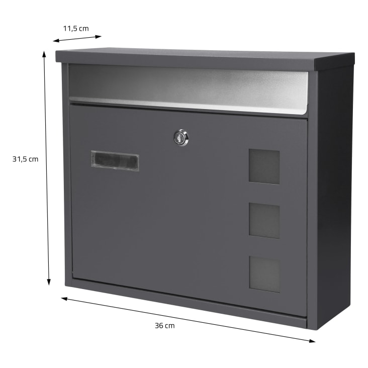 Cassetta postale moderna in acciaio inox antracite | Maisons du Monde