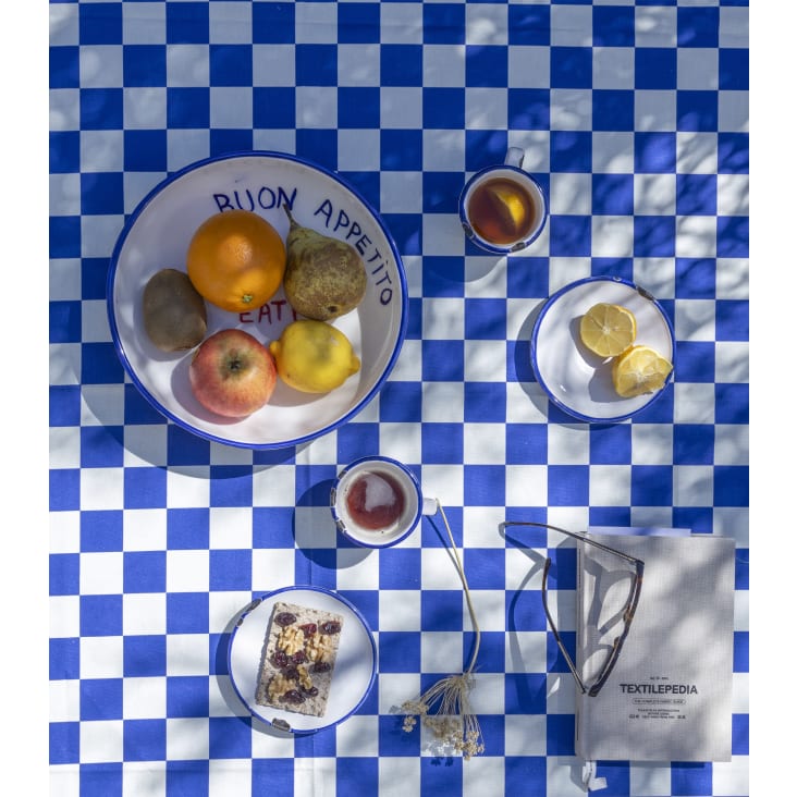 Nappe bleu et blanc à carreaux Marshall | Maisons du Monde