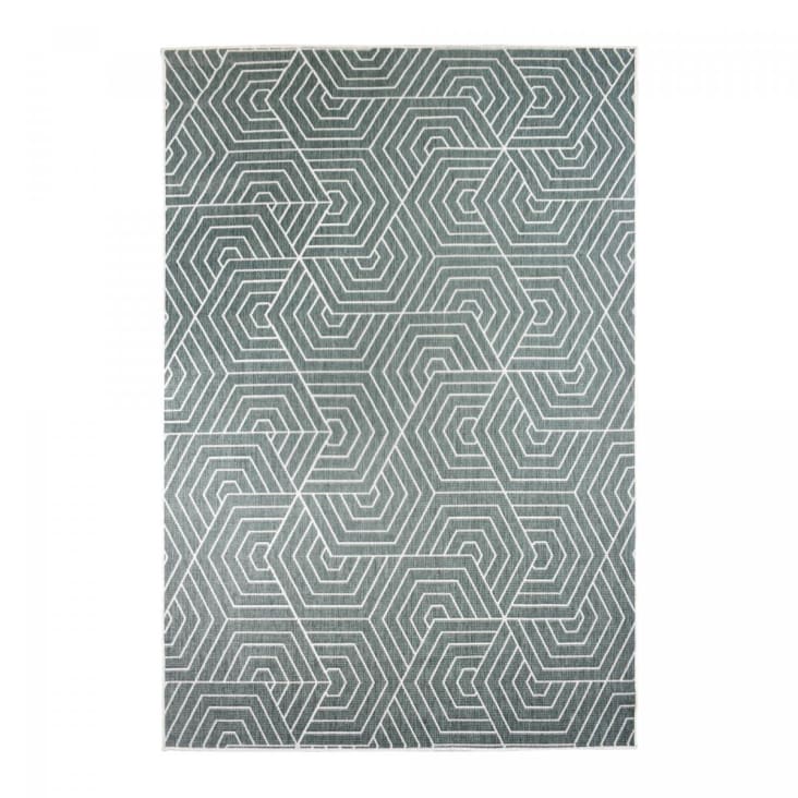 Tappeto da esterno, kilim reversibile verde e crema 120x170 Ex1 geno ...