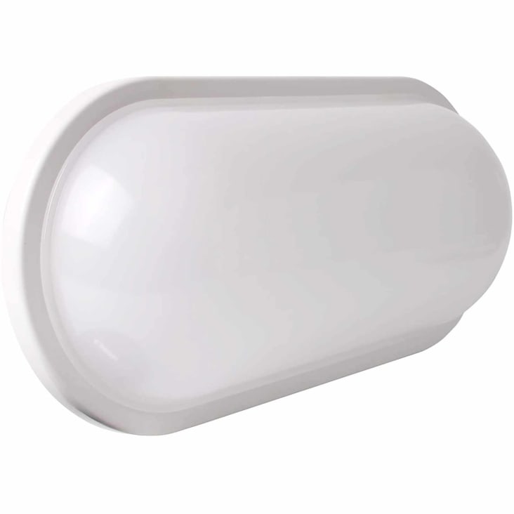 Applique moderno impermeabile ovale LED 18W 6000K metallo bianco 29cm | Maisons du Monde