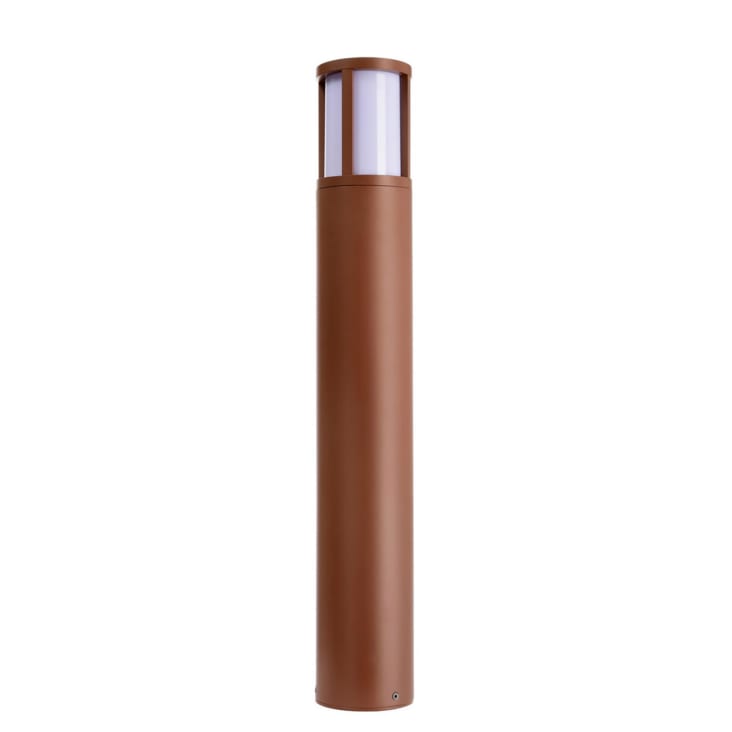 Lampione LED tondo E27 IP65 giardino diffusore opaco Metal Corten 65cm ...