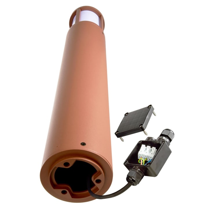Lampione LED tondo E27 IP65 giardino diffusore opaco Metal Corten 65cm ...