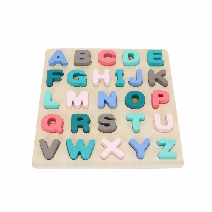 Juego de rompecabezas con letras del alfabeto en madera para niños ...