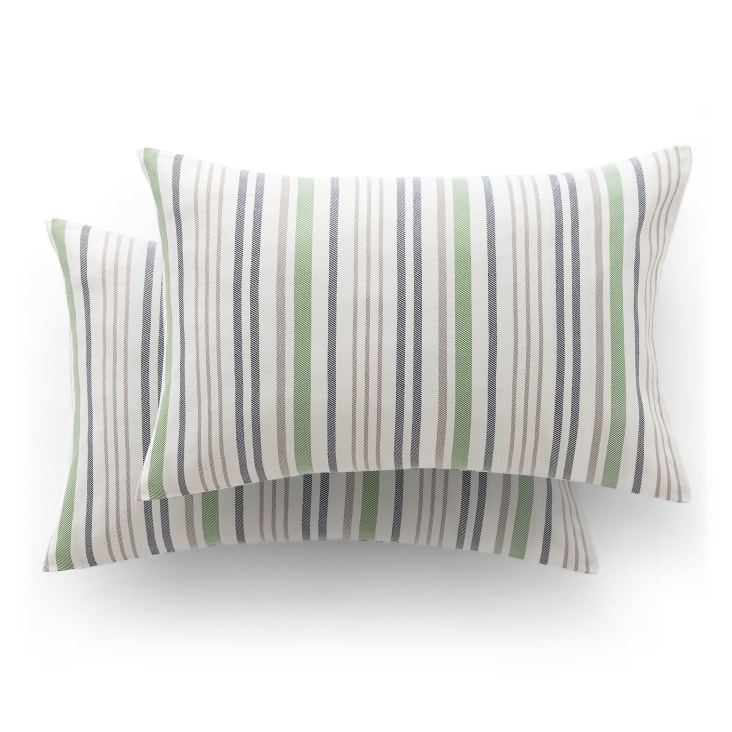 Lote 2 fundas de almohada jacquard algodón rayas 50x90 cm Brisa ...