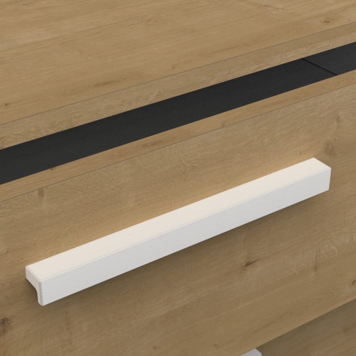 Commode 3 tiroirs décor chêne et noir mat - L90,7 cm Craft | Maisons du Monde