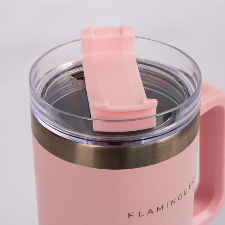 Borraccia termica con cannuccia acciaio inox 1,18 litri rosa | Maisons ...