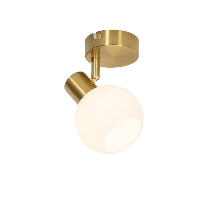 Spot Art Déco doré verre opale orientable Anouk | Maisons du Monde