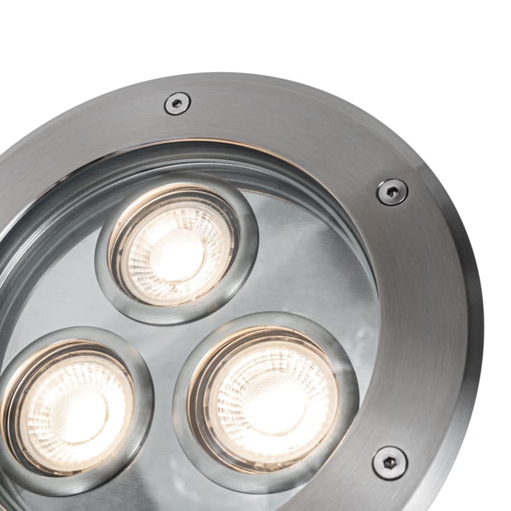 Spot sol extérieur acier 3 lumières IP65 Tribus | Maisons du Monde