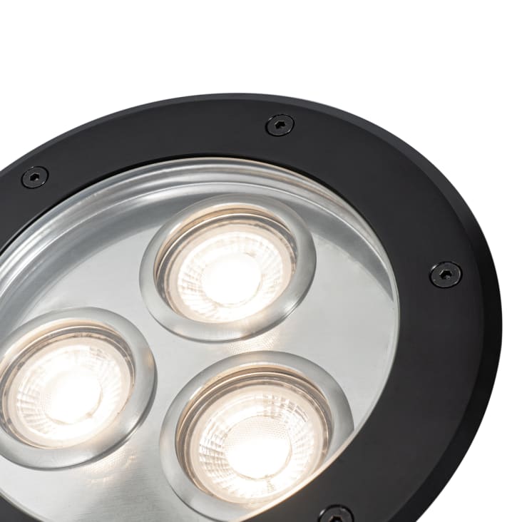 Faretto terra moderno nero 3 luci IP65 Tribus | Maisons du Monde