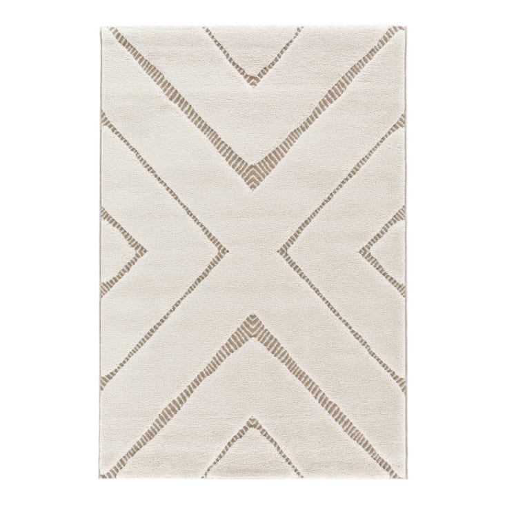 Tappeto design con effetto rilievo beige 120 x 170 cm Romy | Maisons du ...