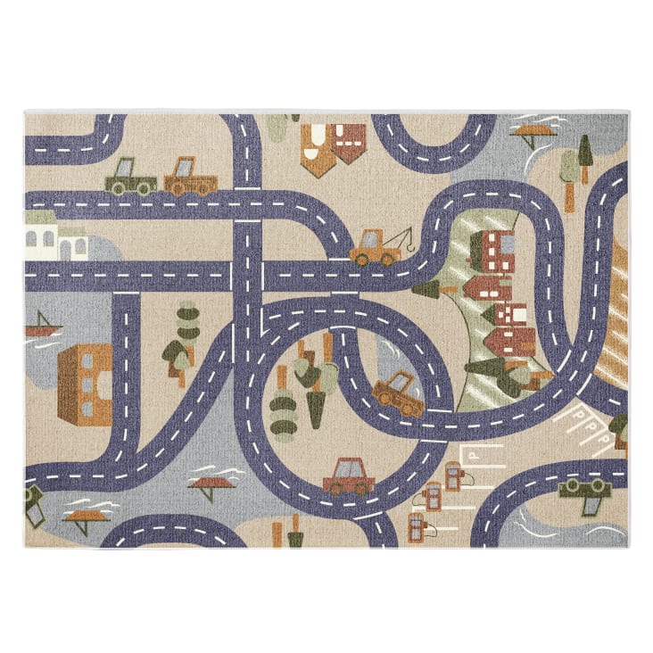 Maschinenwaschbarer Kinderteppich mit Straßen 95x133 cm, Beige ...